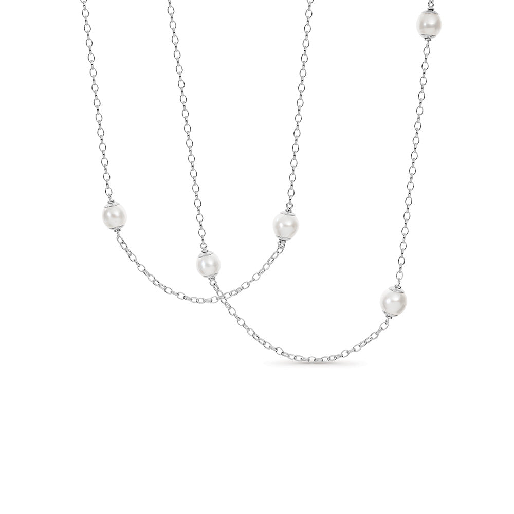 Autore Pearls Autore Necklace Sterling Silver Oval Belcher With 6 X 9Mm ...